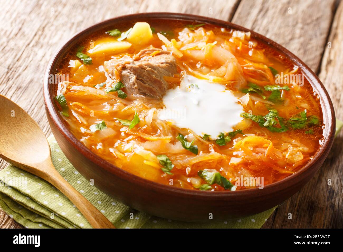 Russian green cabbage shchi hi-res stock photography and images - Alamy