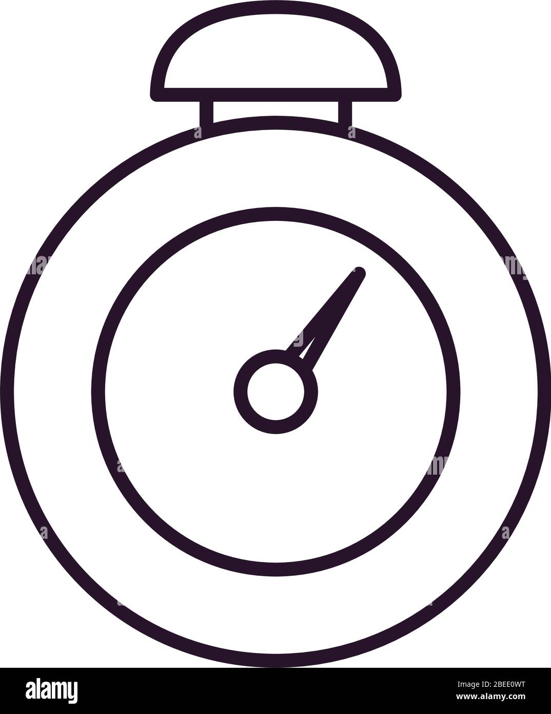 chronometer icon over white background, line style, vector illustration ...