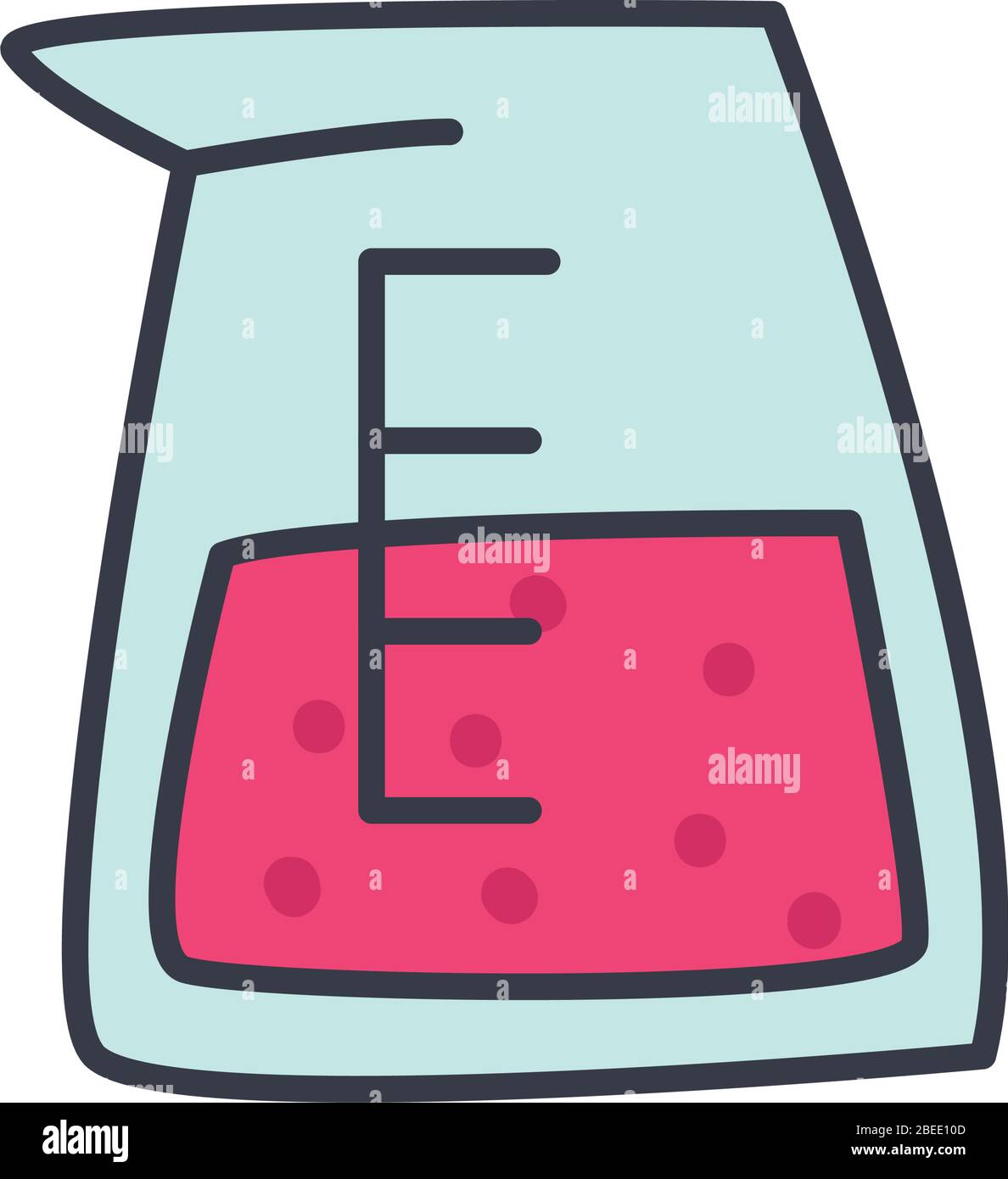 chemical beaker icon over white background, flat style, vector ...