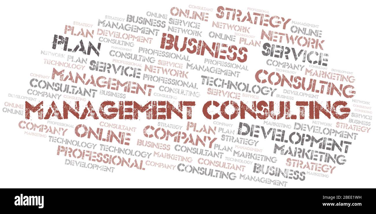 Management Consulting typography vector word cloud. Wordcloud collage ...