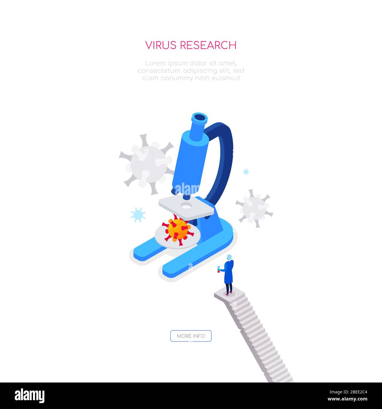 Virus research - modern colorful isometric web banner Stock Vector ...