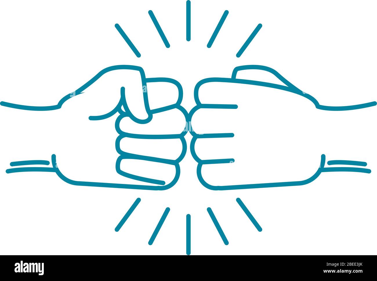 happy friendship day celebration two fists together vector illustration ...