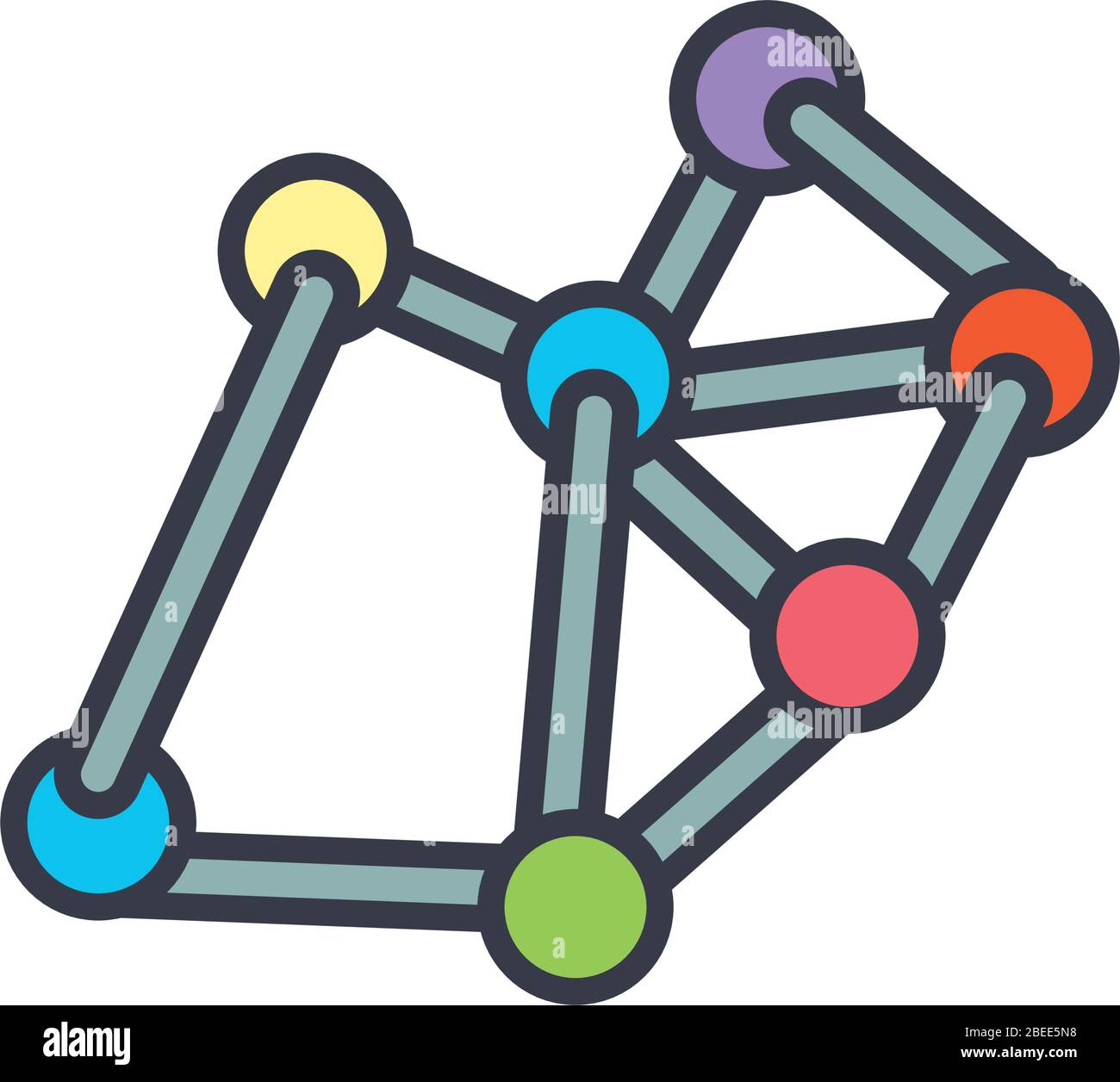 chemical bond icon over white background, flat style, vector ...
