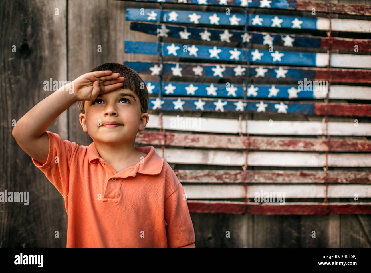 Children saluting flag hi-res stock photography and images - Alamy