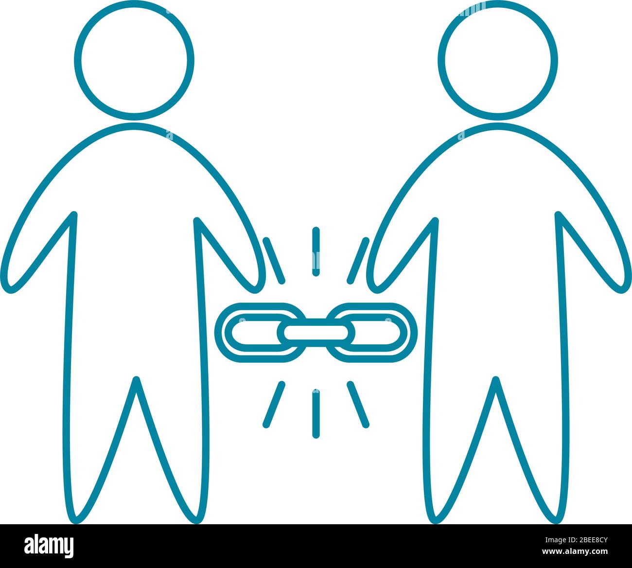 happy friendship day celebration two person chain unity vector ...
