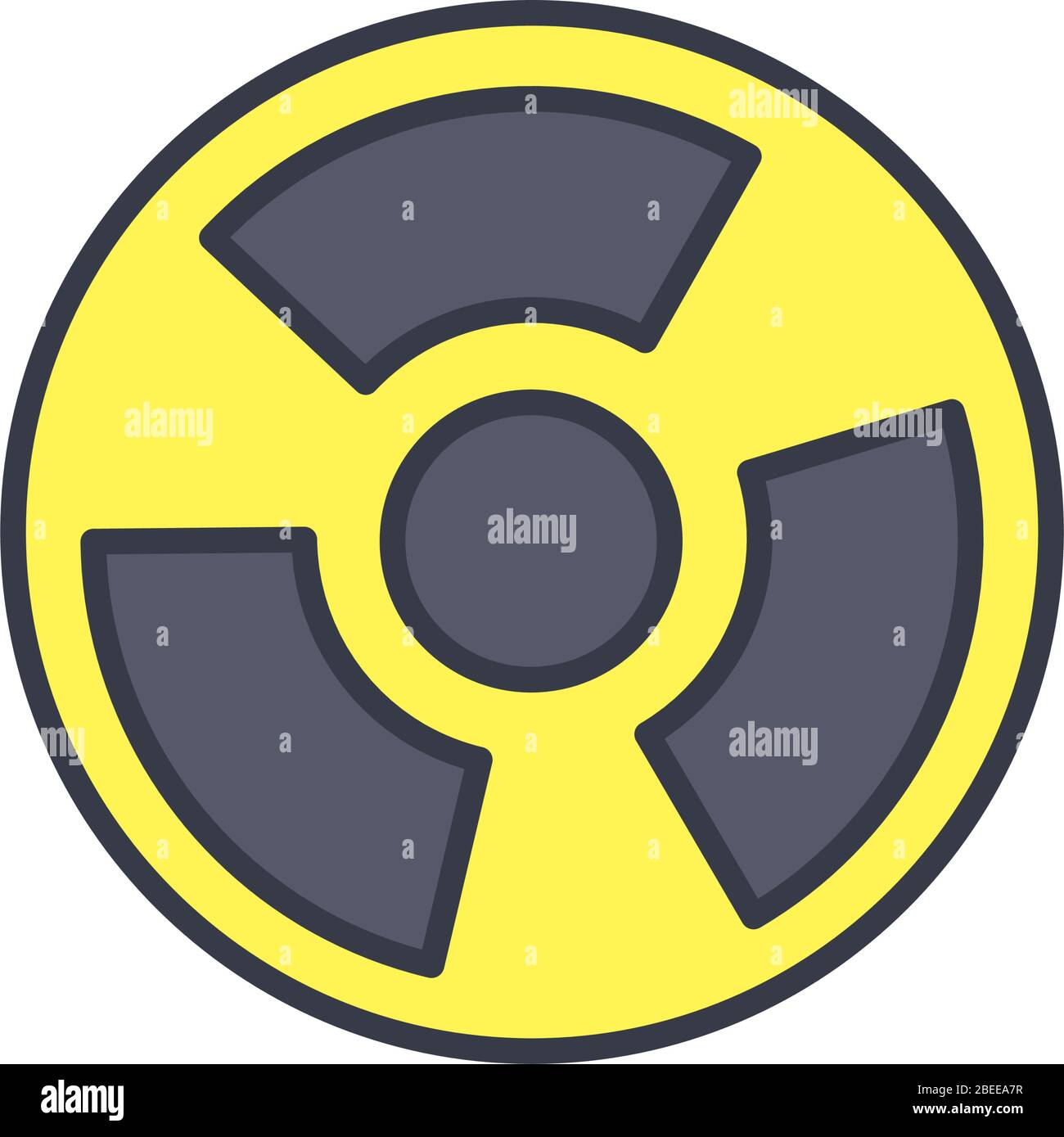 nuclear sign icon over white background, flat style, vector ...
