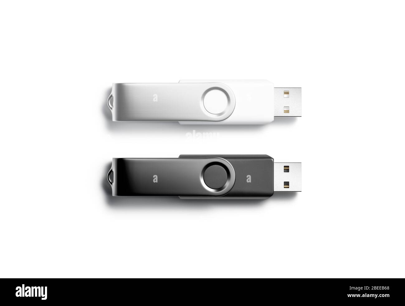 Blank black and white opened usb stick mock up, isolated Stock Photo ...