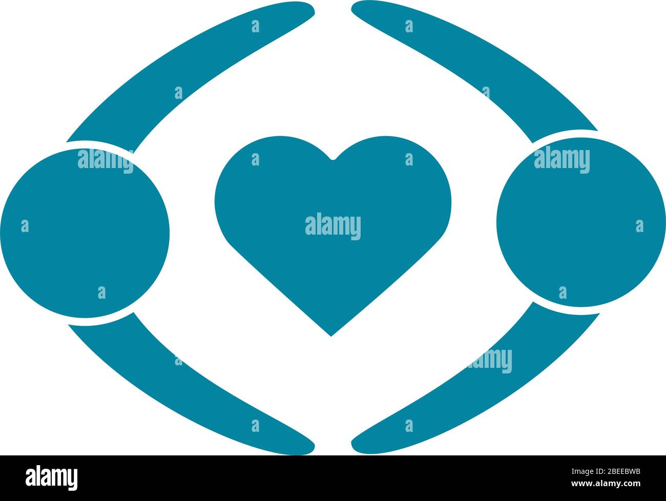 happy friendship day celebration two person heart love feeling vector ...