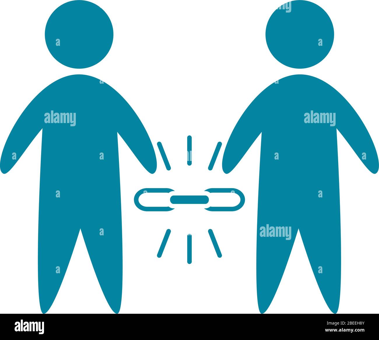 happy friendship day celebration two person chain unity vector ...