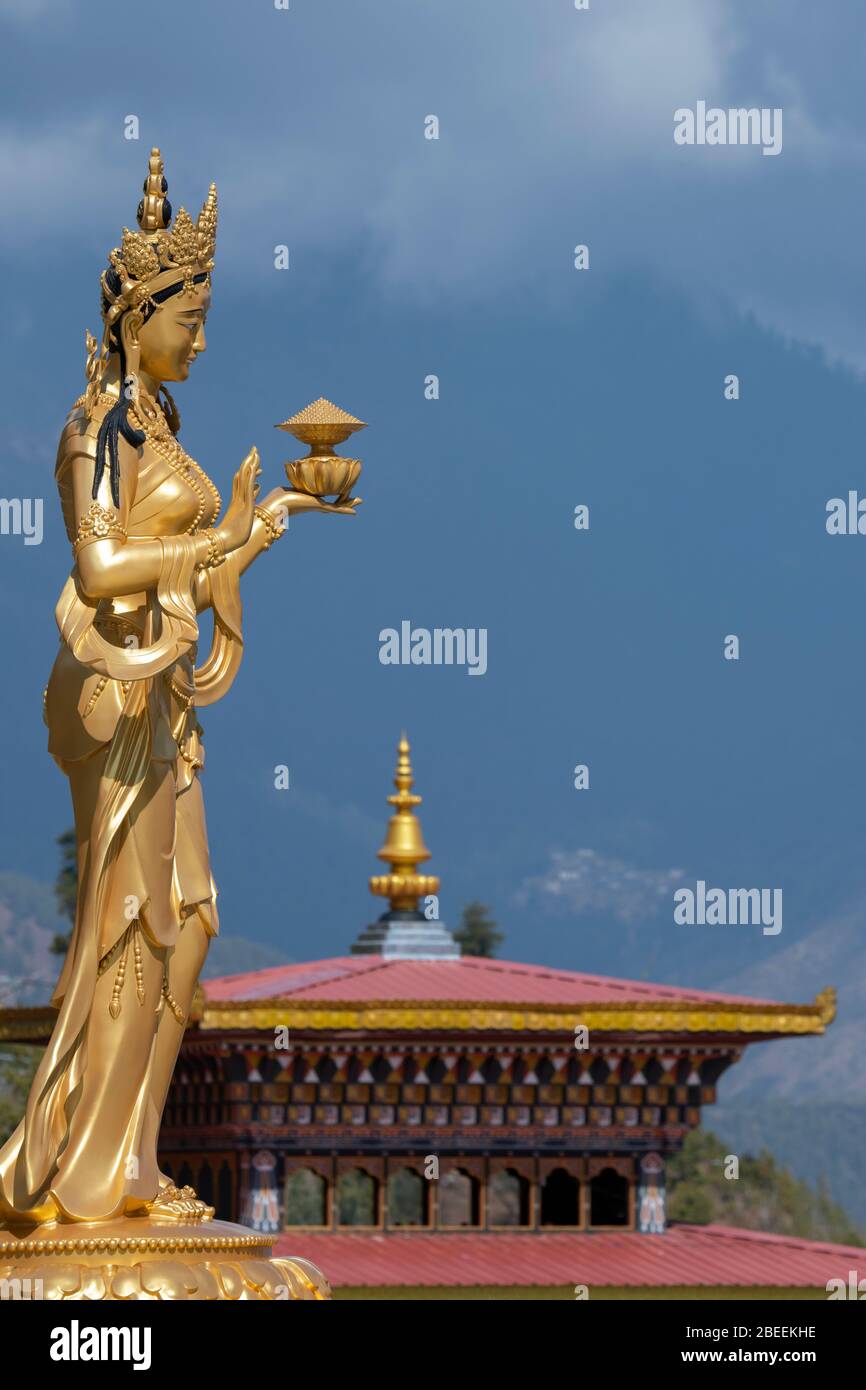Bhutan, Thimphu. Kuensel Phodrang aka Buddha Point, home to the largest ...