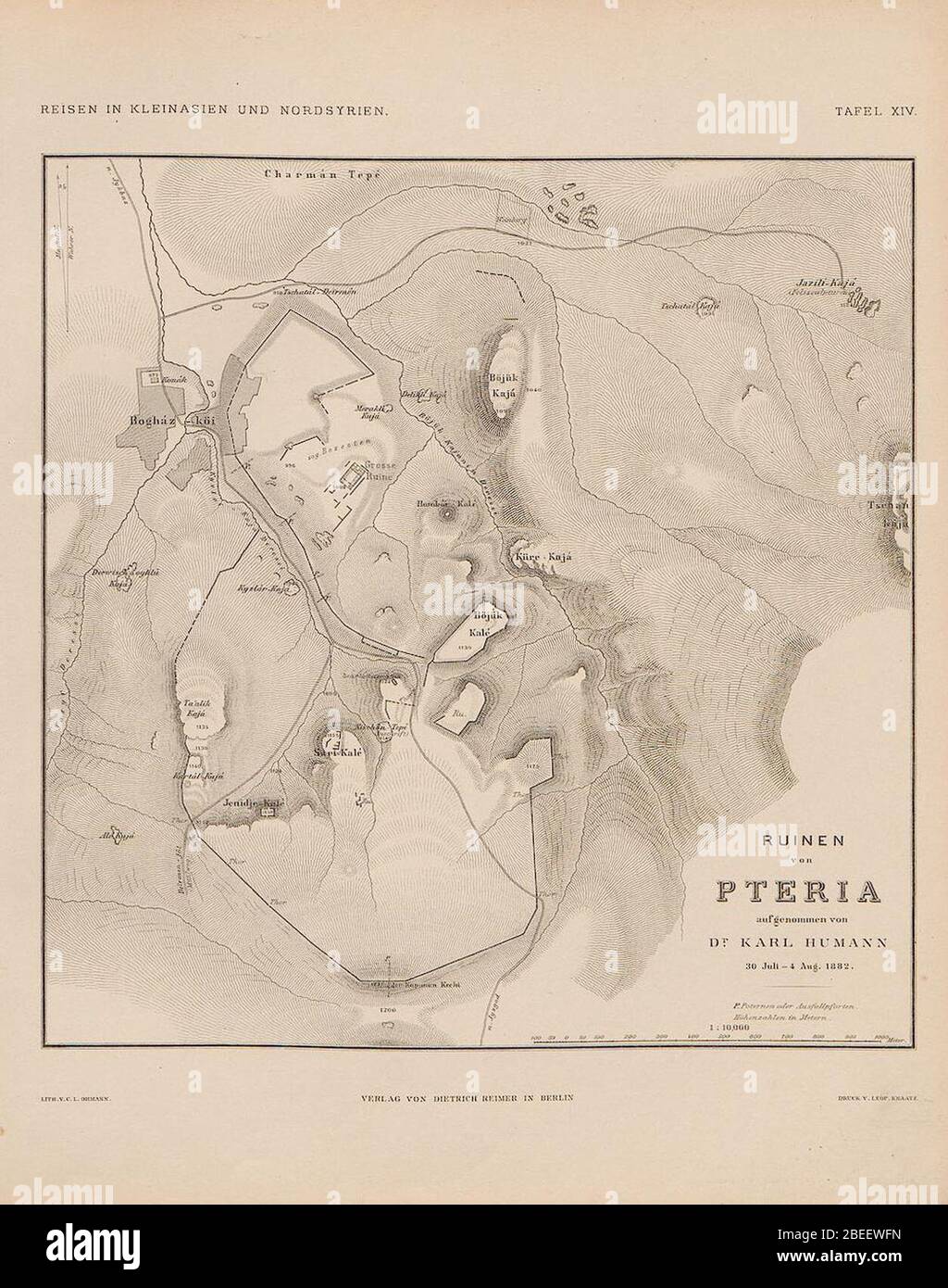 Hattusa Plan Humann 1882 Stock Photo - Alamy