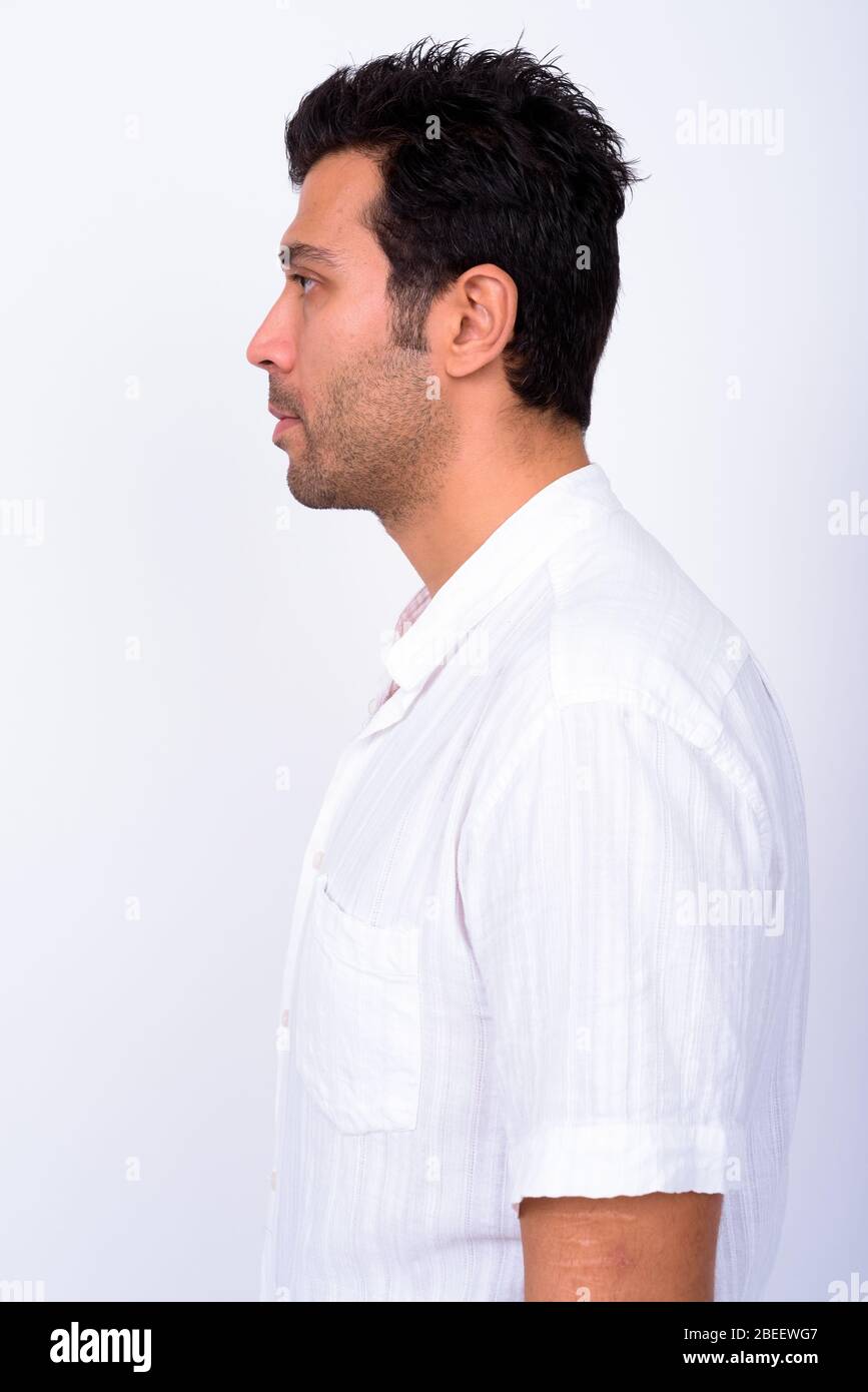 Profile view of handsome Turkish man with beard stubble Stock Photo - Alamy