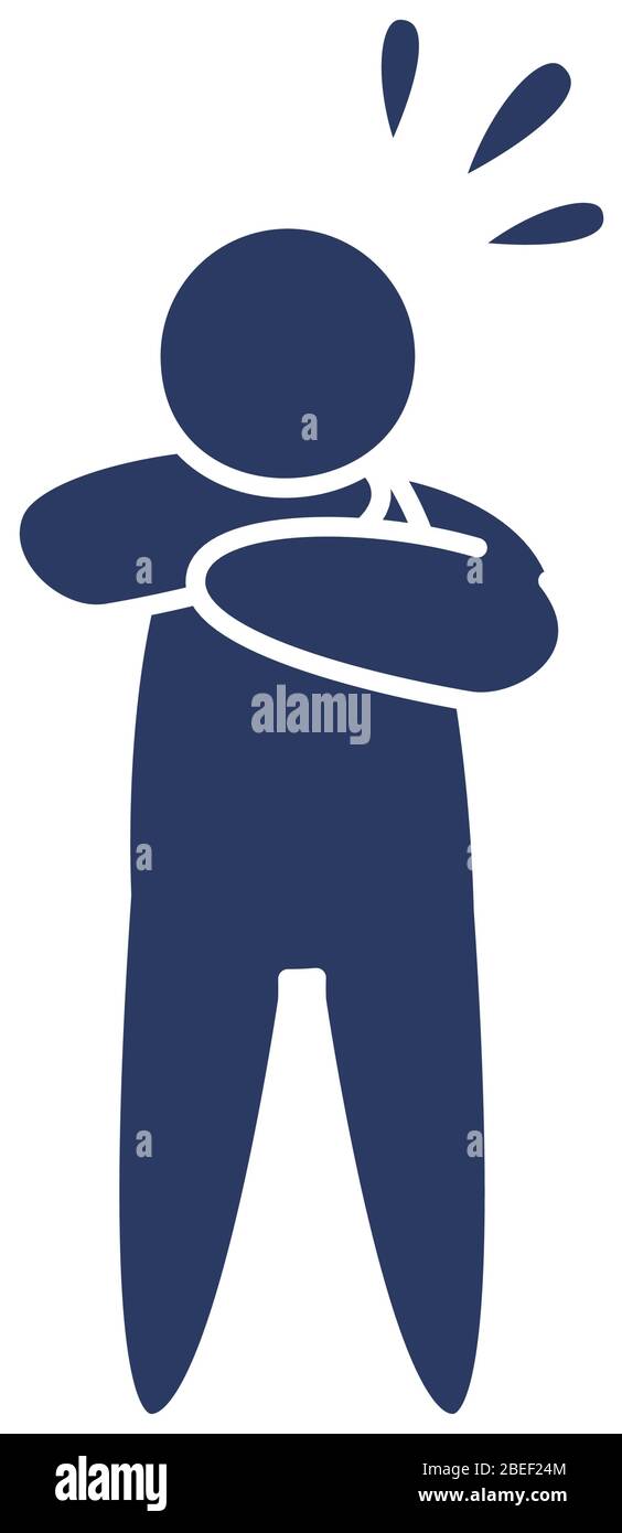 pictogram man with broken arm icon over white background, line style ...