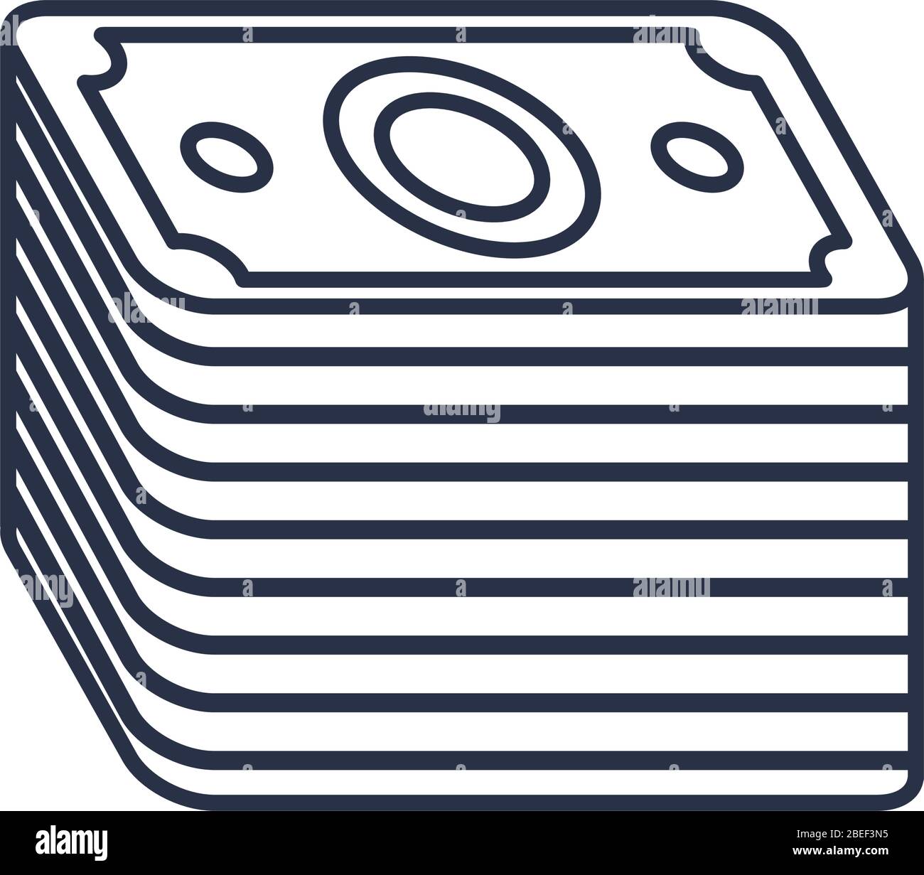 wad of bills icon over white background, line style, vector ...