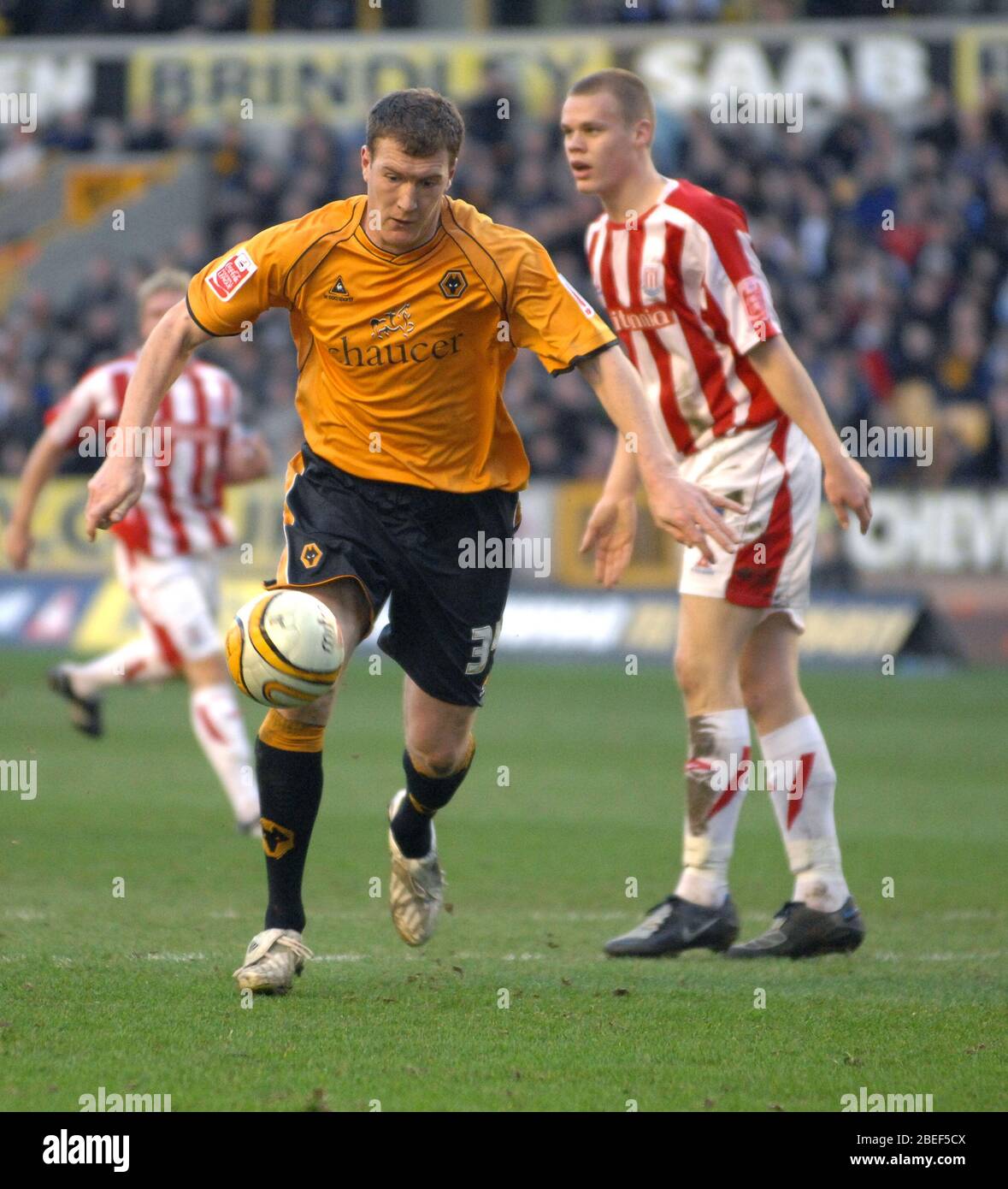 Footballer Kevin Kyle Wolves v Stoke City at Molineux 9/2/08 Stock ...