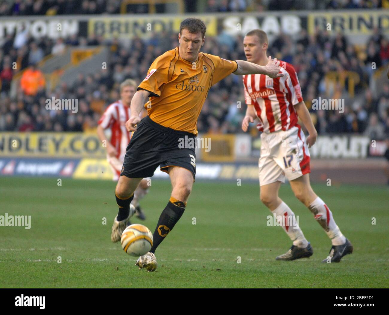 Footballer Kevin Kyle Wolves v Stoke City at Molineux 9/2/08 Stock ...