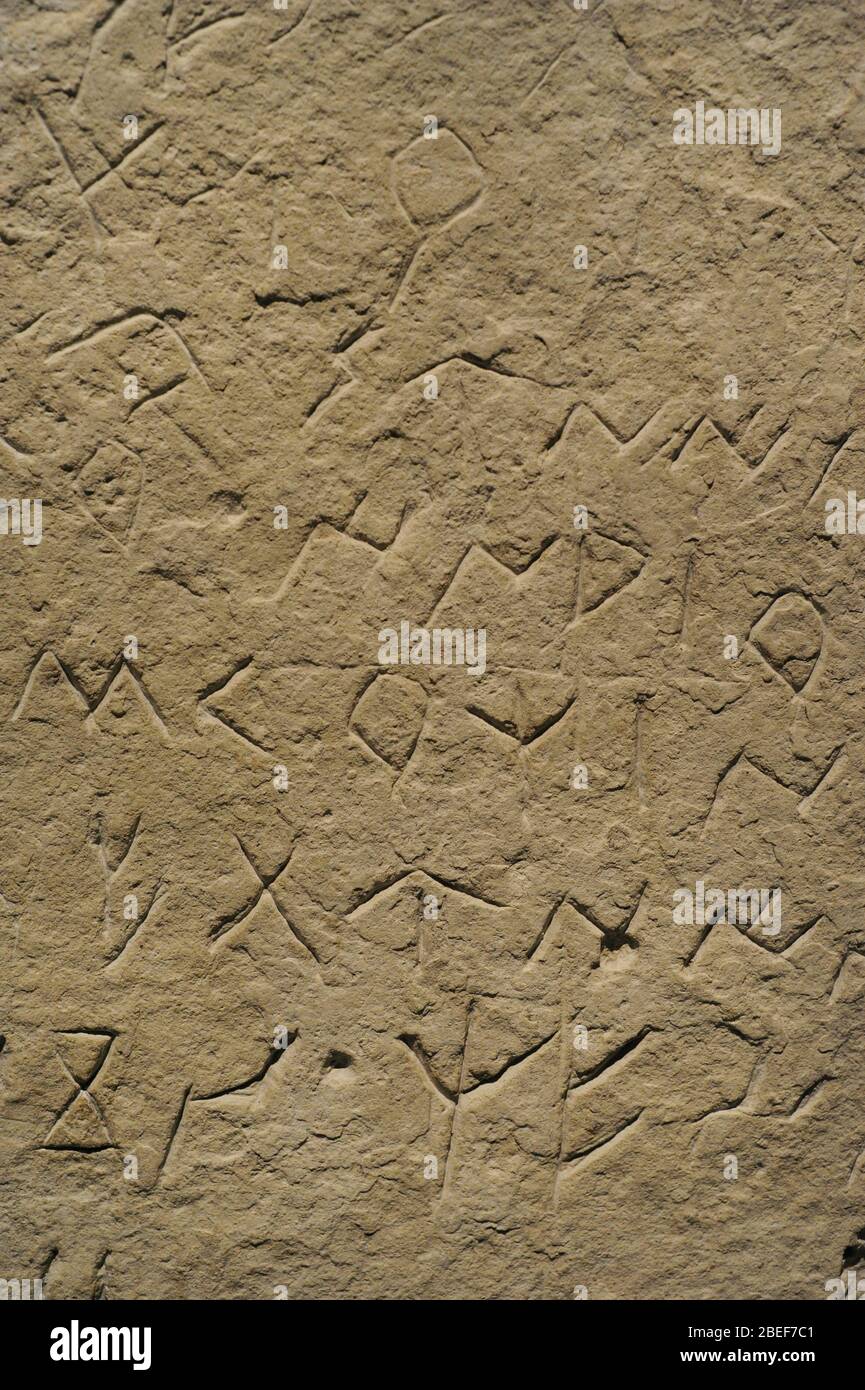 Tombstone with inscription in Levantine Iberian language and scripture ...