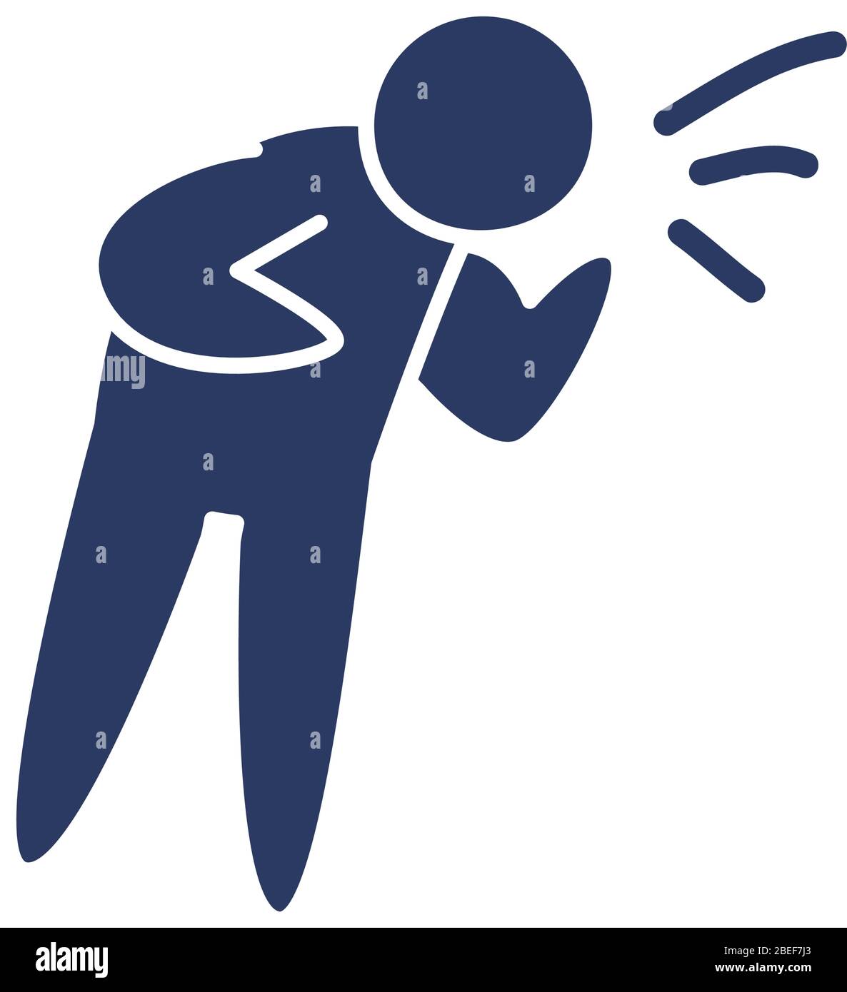 pictogram person coughing icon over white background, gradient style ...