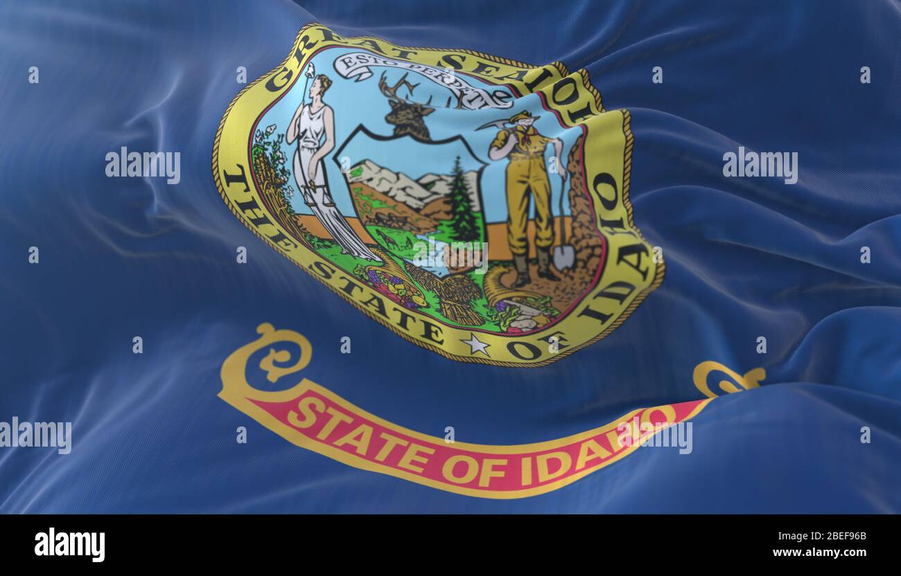 Flag of Idaho state, northwestern region of the United States Stock ...