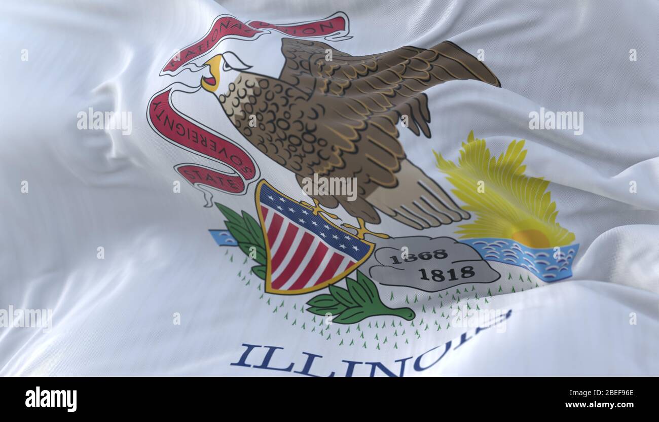 Flag of american Illinois state, region of the United States Stock ...