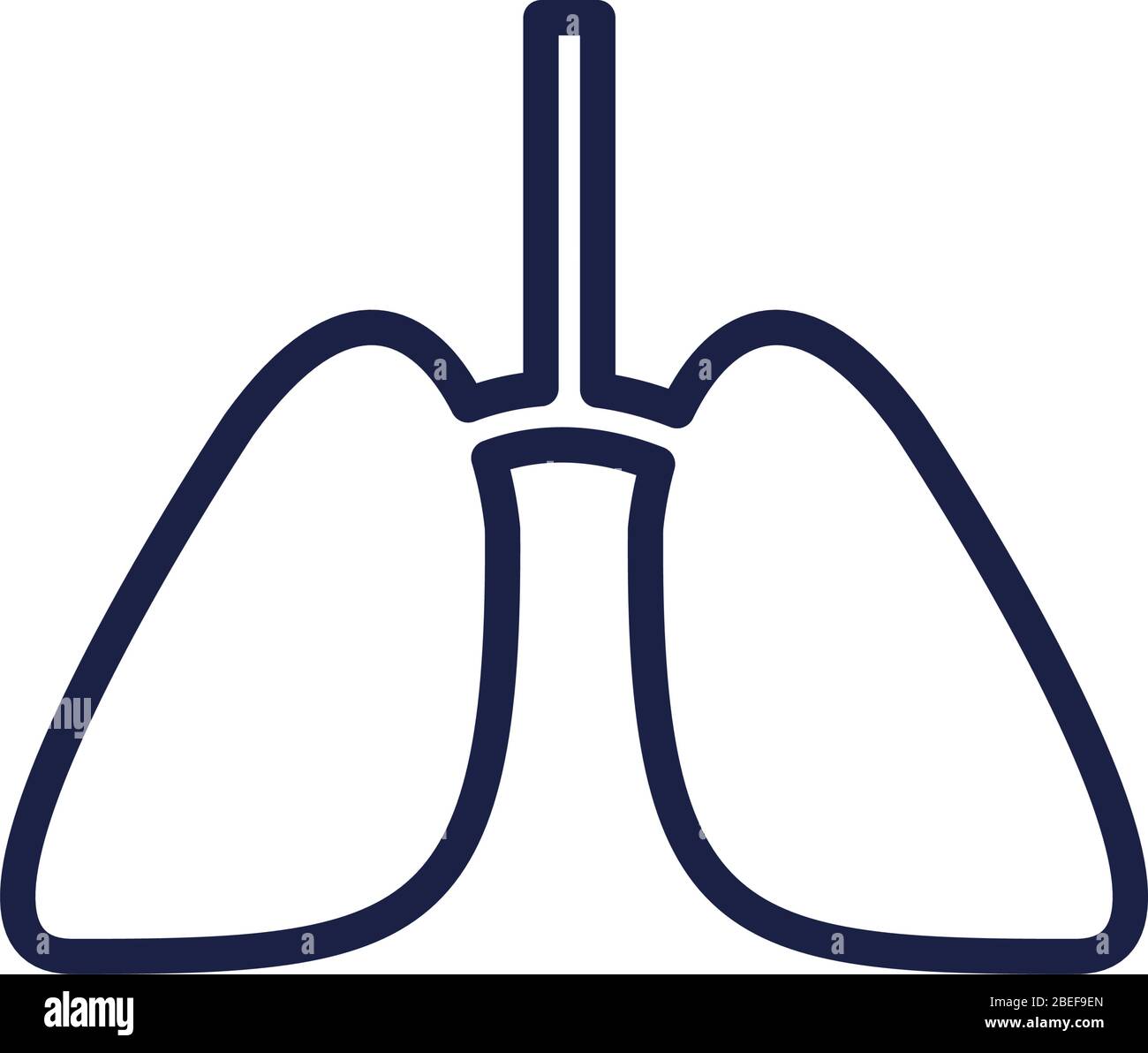 lungs icon over white background, line style, vector illustration Stock ...