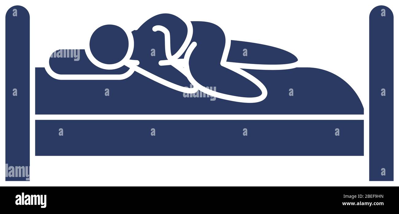 pictogram man lying on bed icon over white background, line style ...