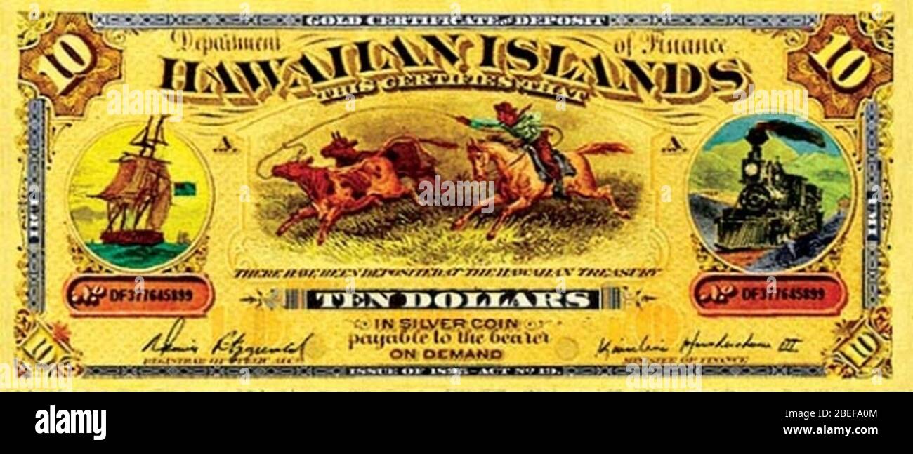 Hawaiian Islands 10 dollar banknote Stock Photo - Alamy