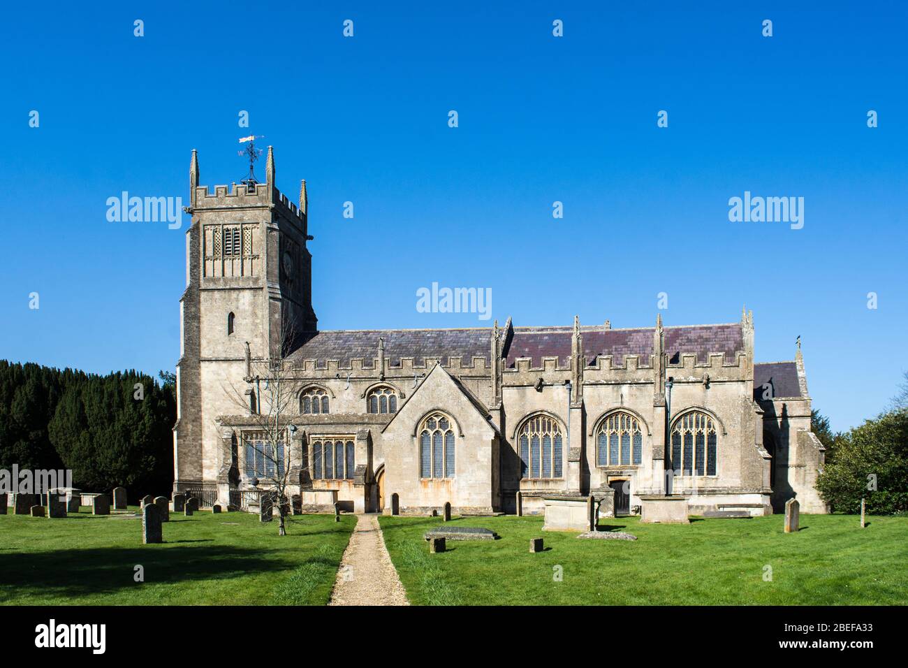 St Michael & All Angels church in the center of the Wiltshire town of ...