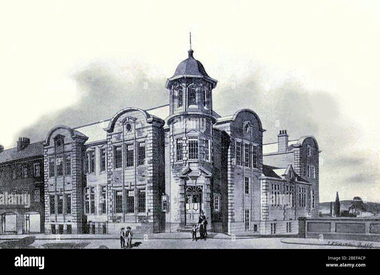 Hawick library 1902 drawing by John Nichol Scott Stock Photo - Alamy