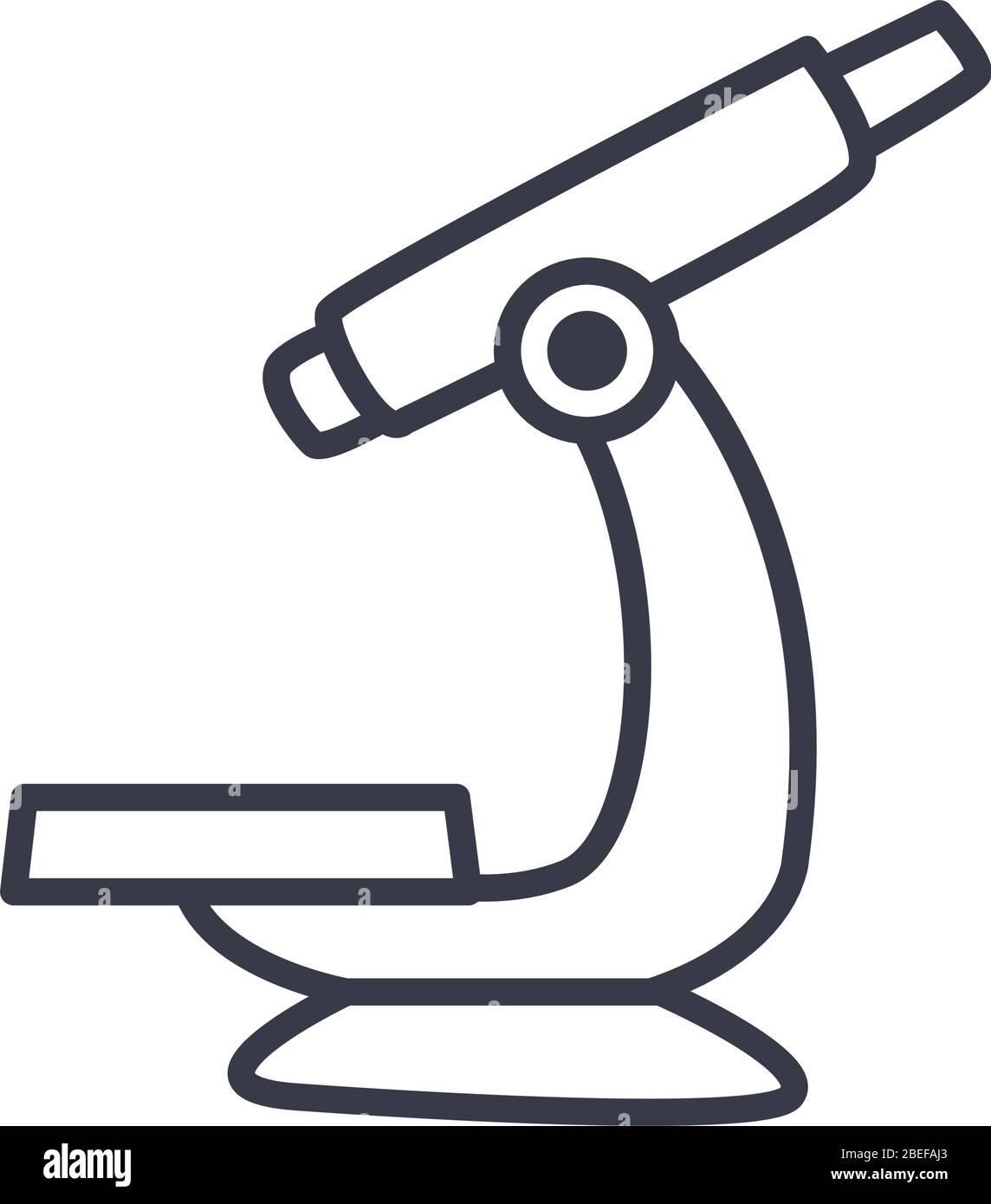 microscope icon over white background, line style, vector illustration ...