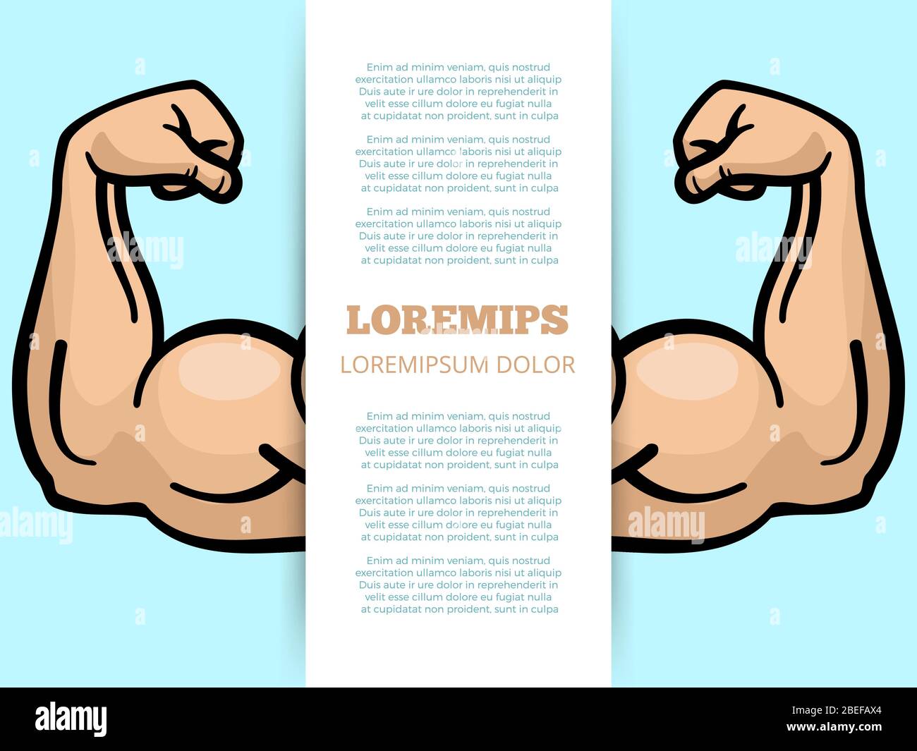 Male muscle arms banner template. Sport fitness poster. Vector ...