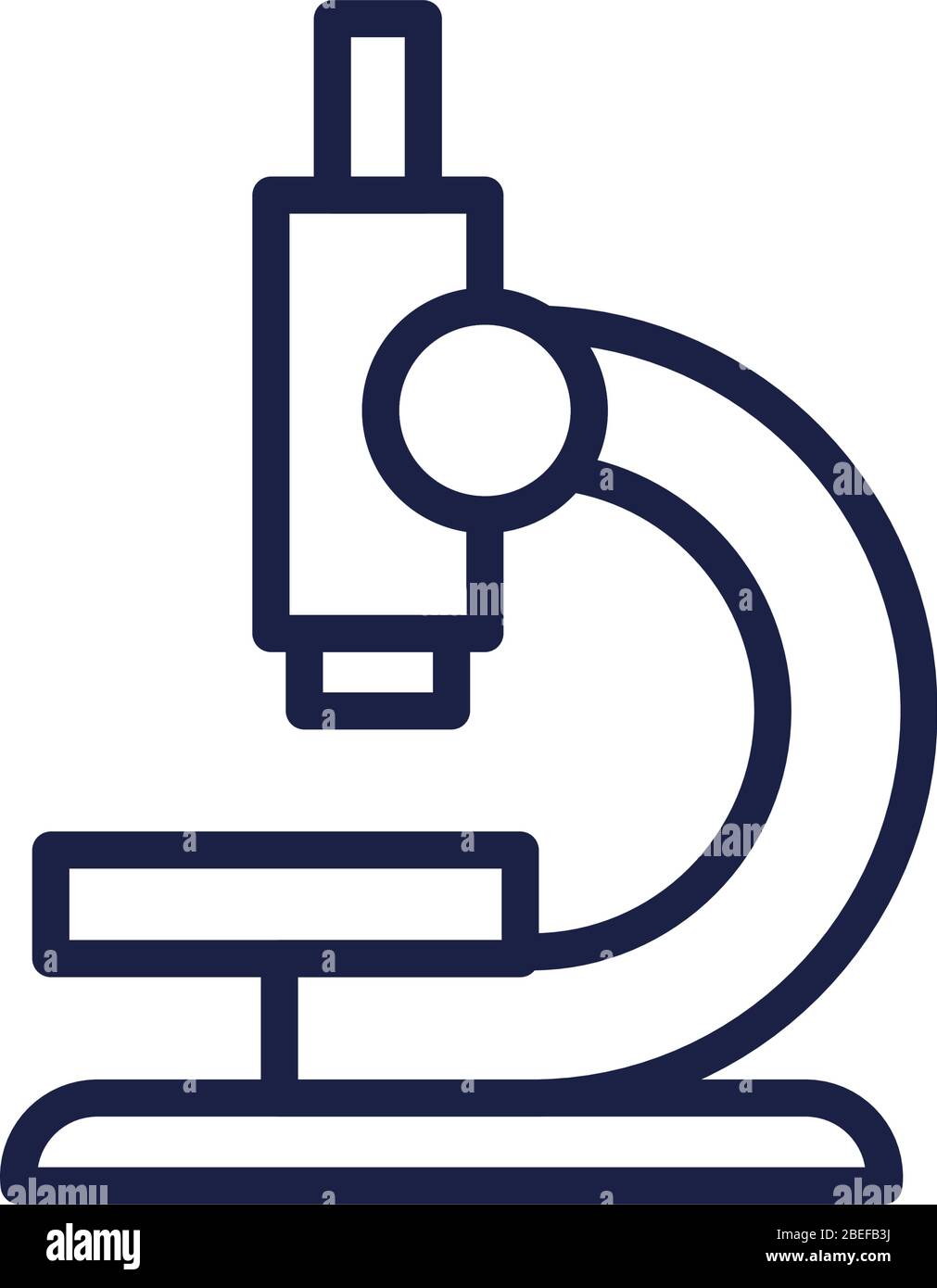 microscope icon over white background, line style, vector illustration ...