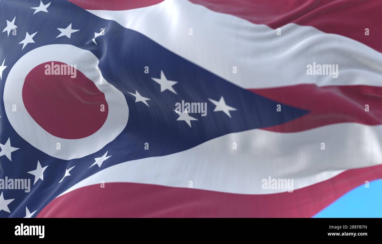 Flag of american state of Ohio, region of the United States of America ...