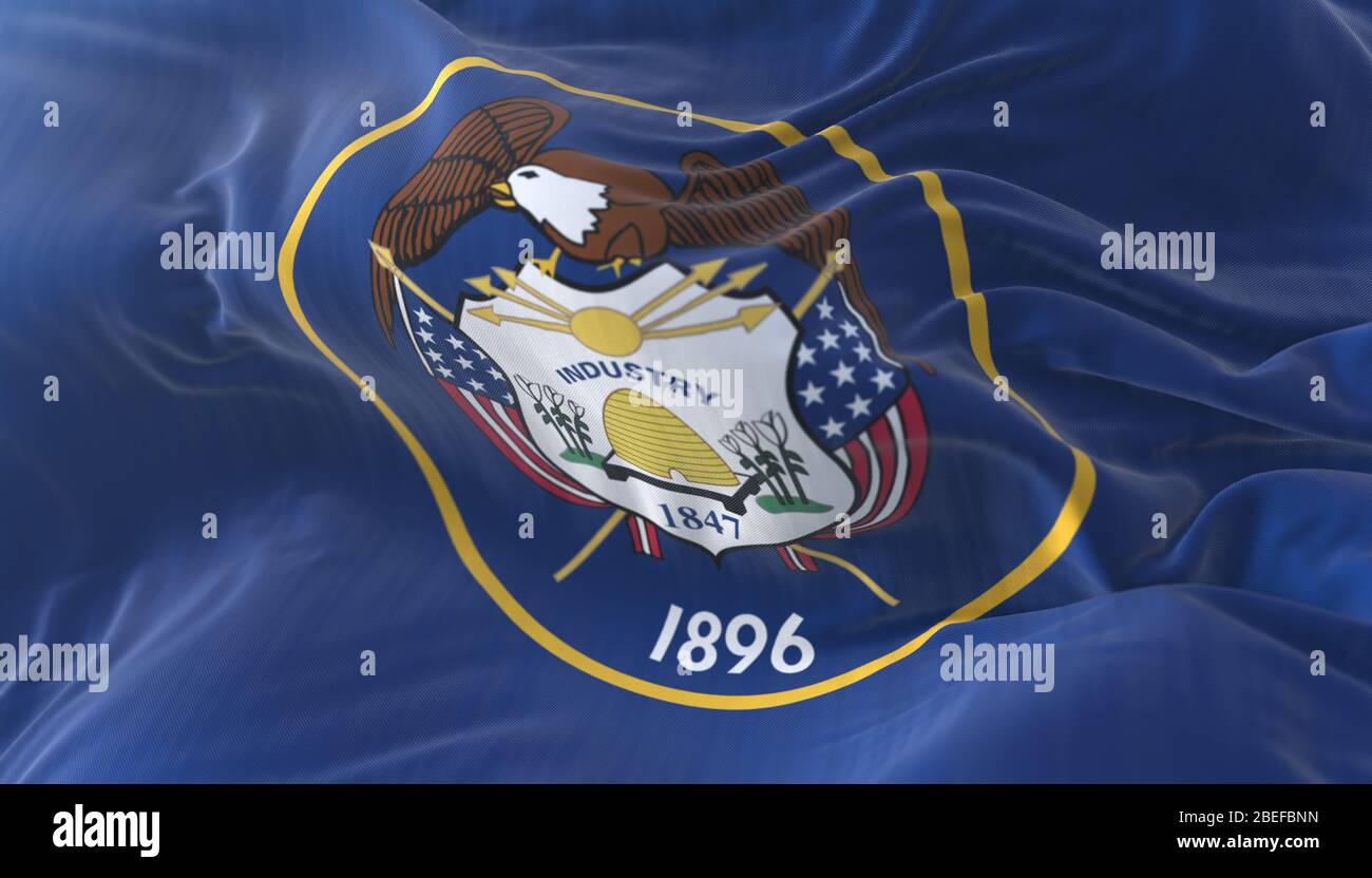 Flag of Utah state, United States Stock Photo - Alamy