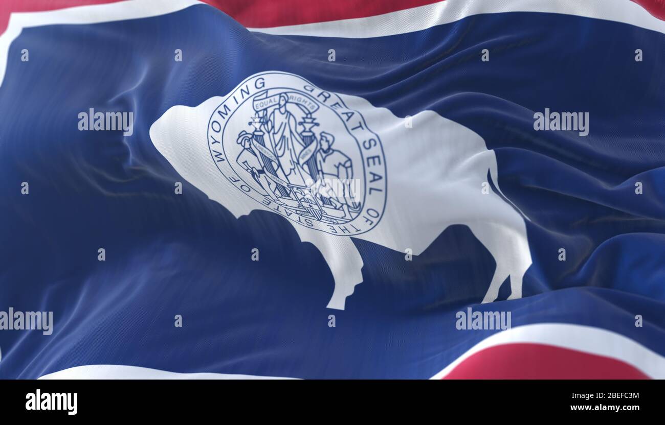 Flag of Wyoming state, United States of America Stock Photo - Alamy