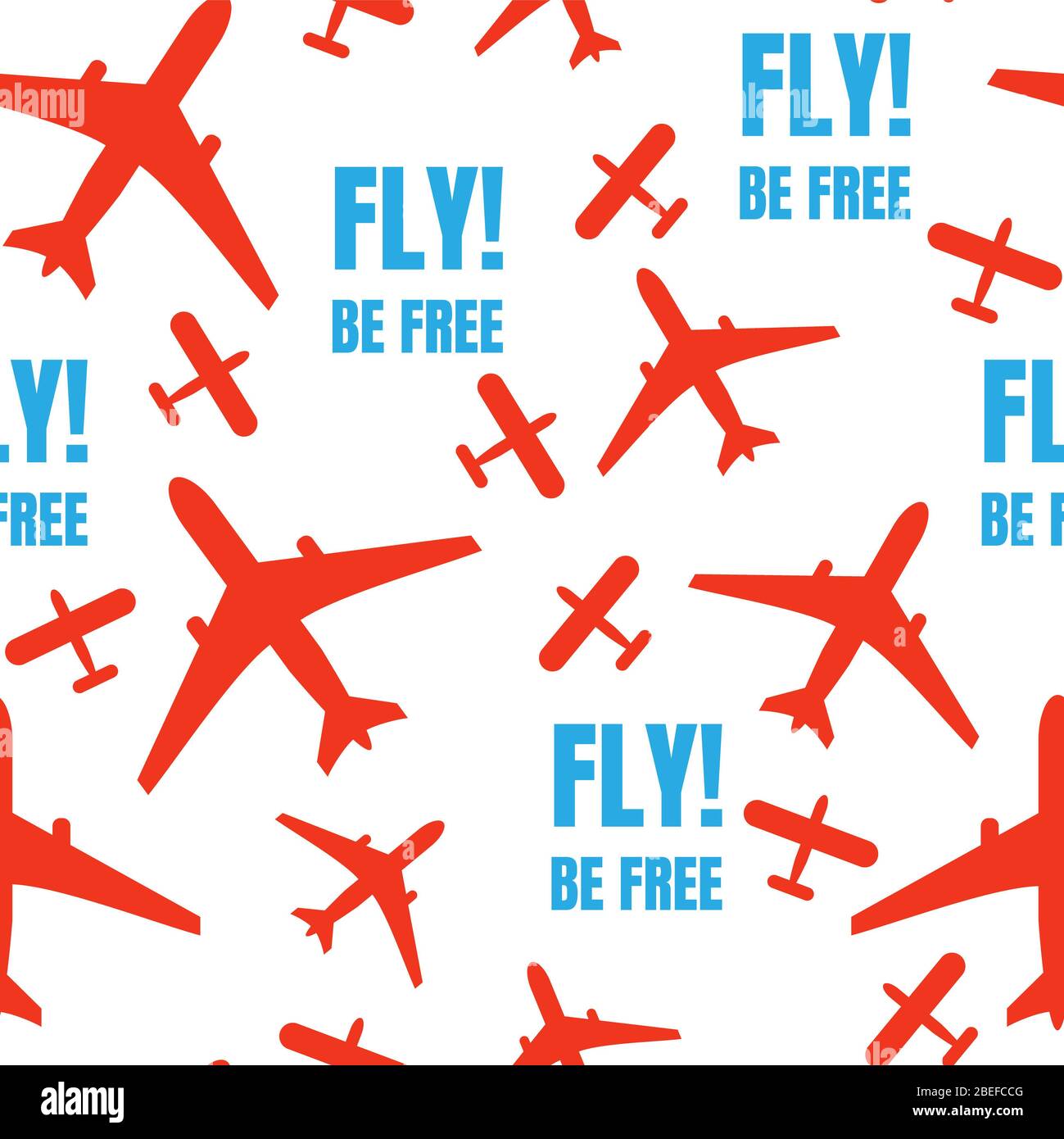 Abstract seamless background design cloth texture with flying airplane ...