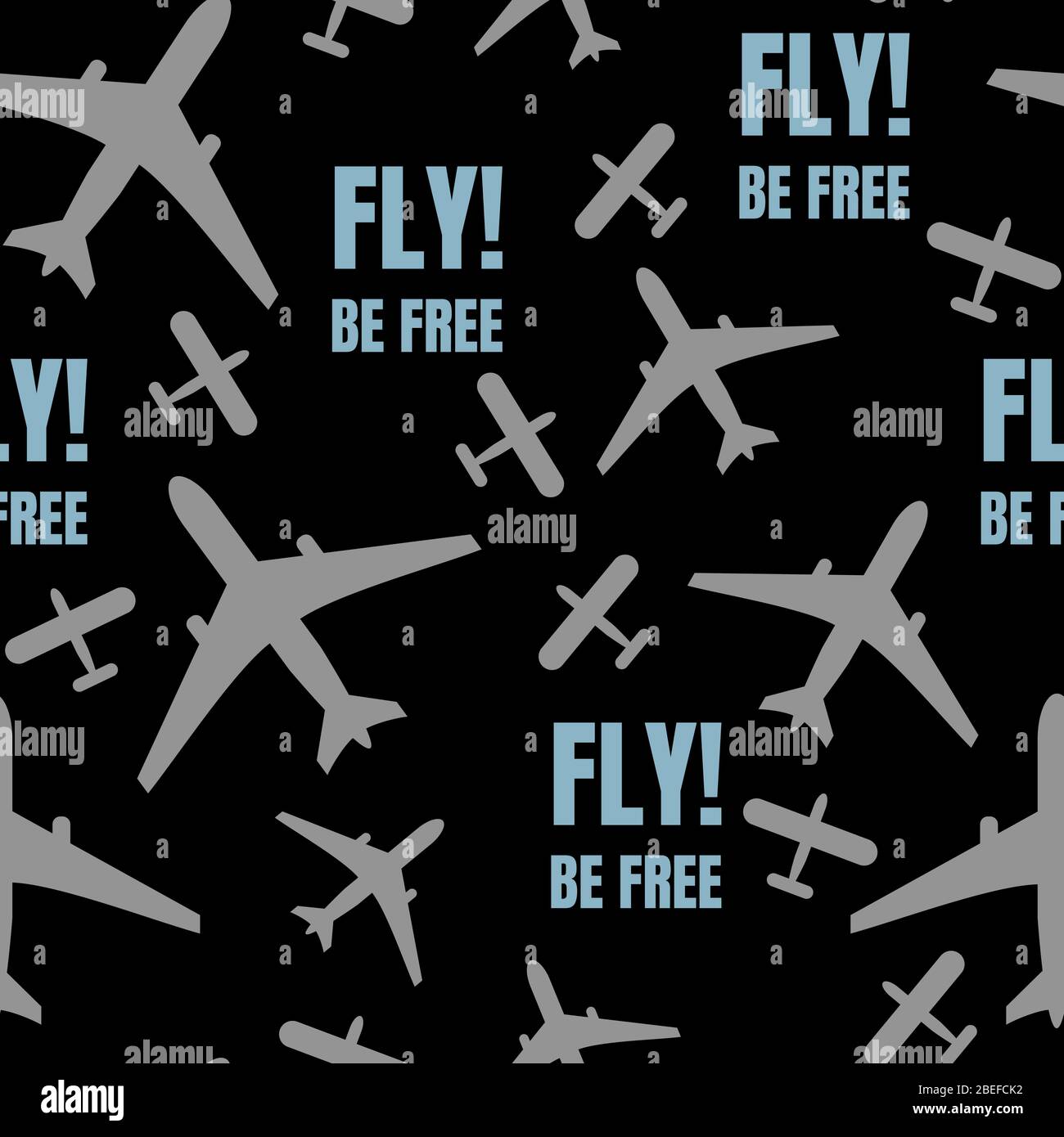 Abstract seamless background design cloth texture with flying airplane ...