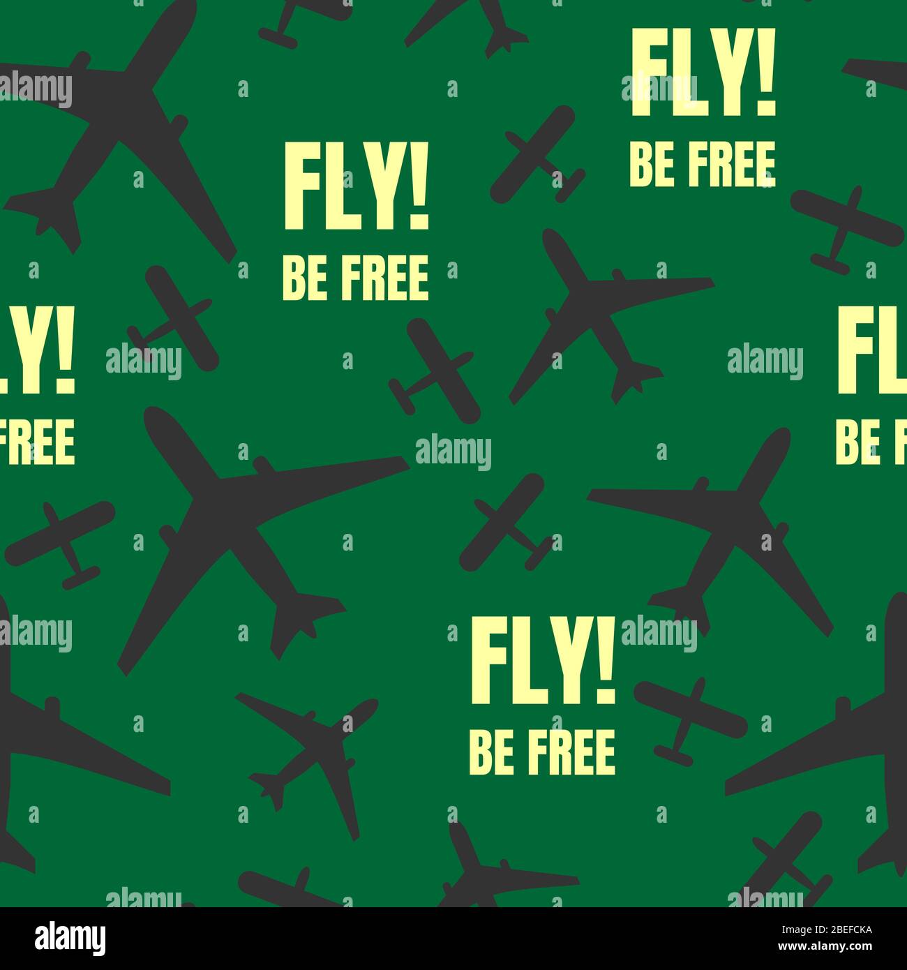 Abstract seamless background design cloth texture with flying airplane ...