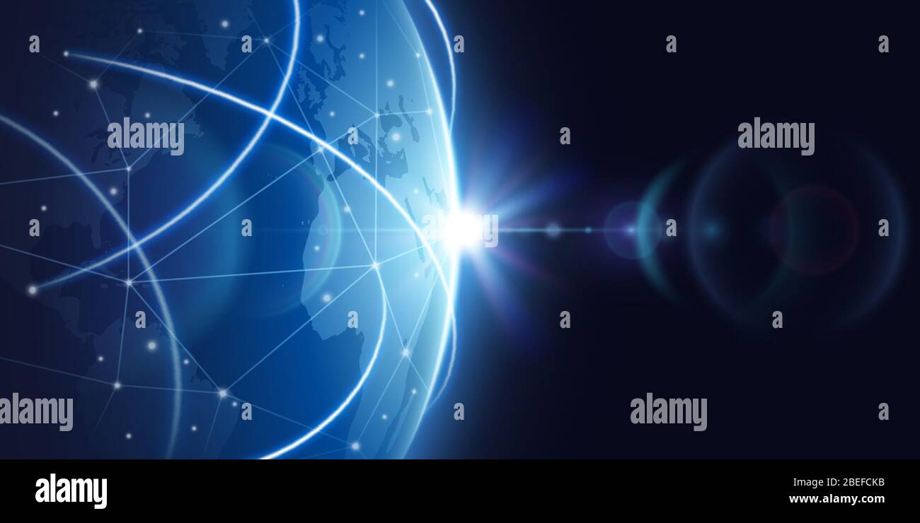 Futuristic global internet network background. Worldwide globalization ...