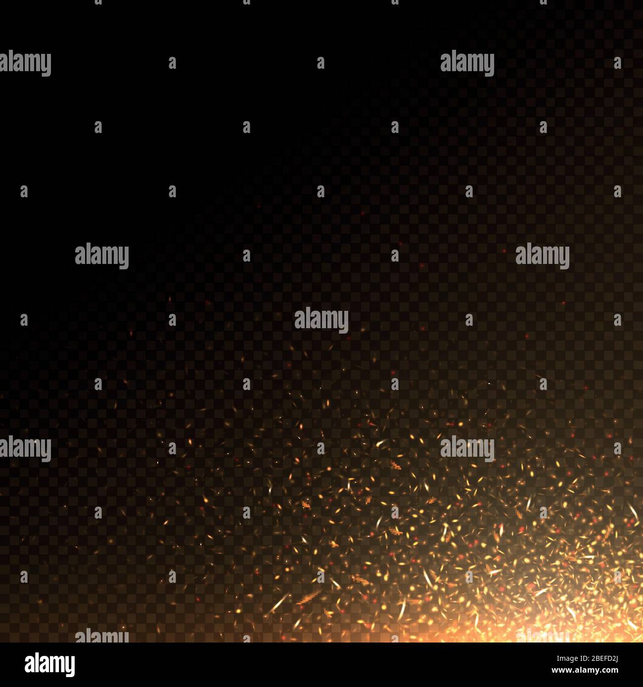 Burning fire particles, coal sparks abstract vector effect isolated ...