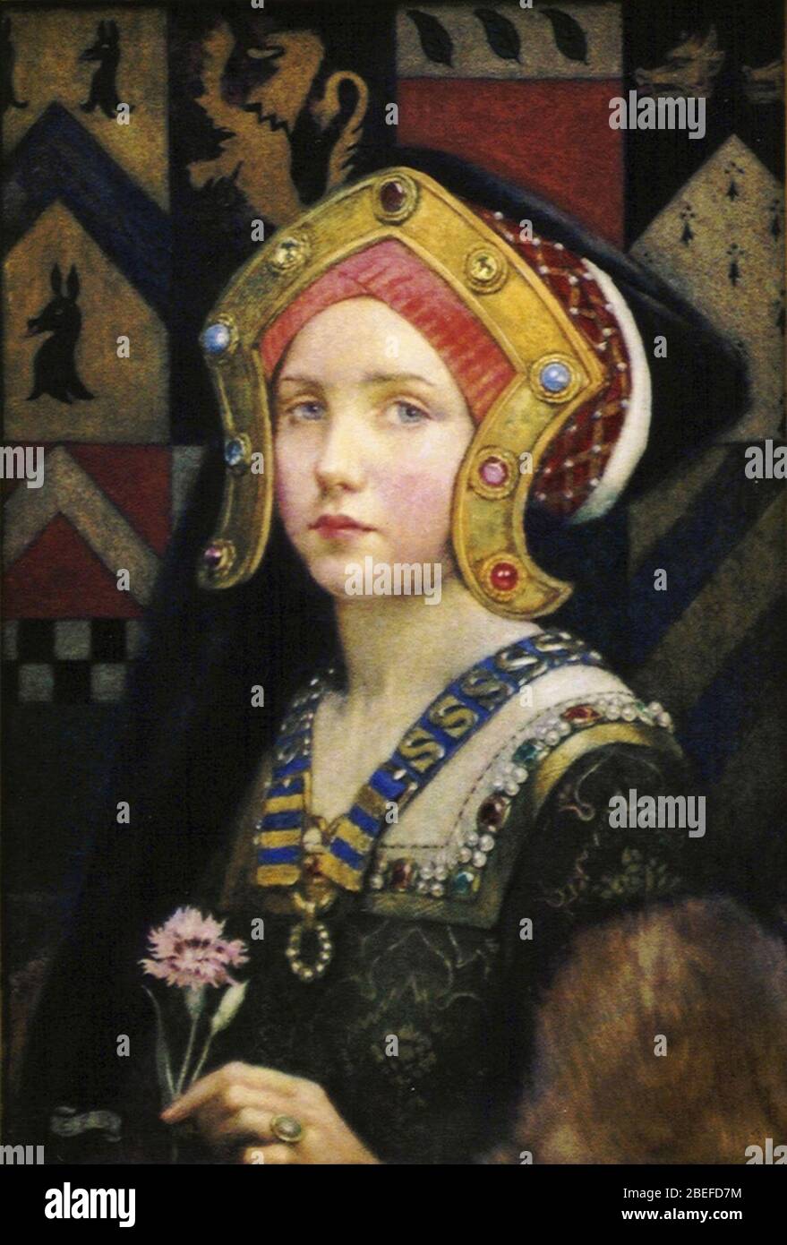 Head of a tudor girl Stock Photo - Alamy