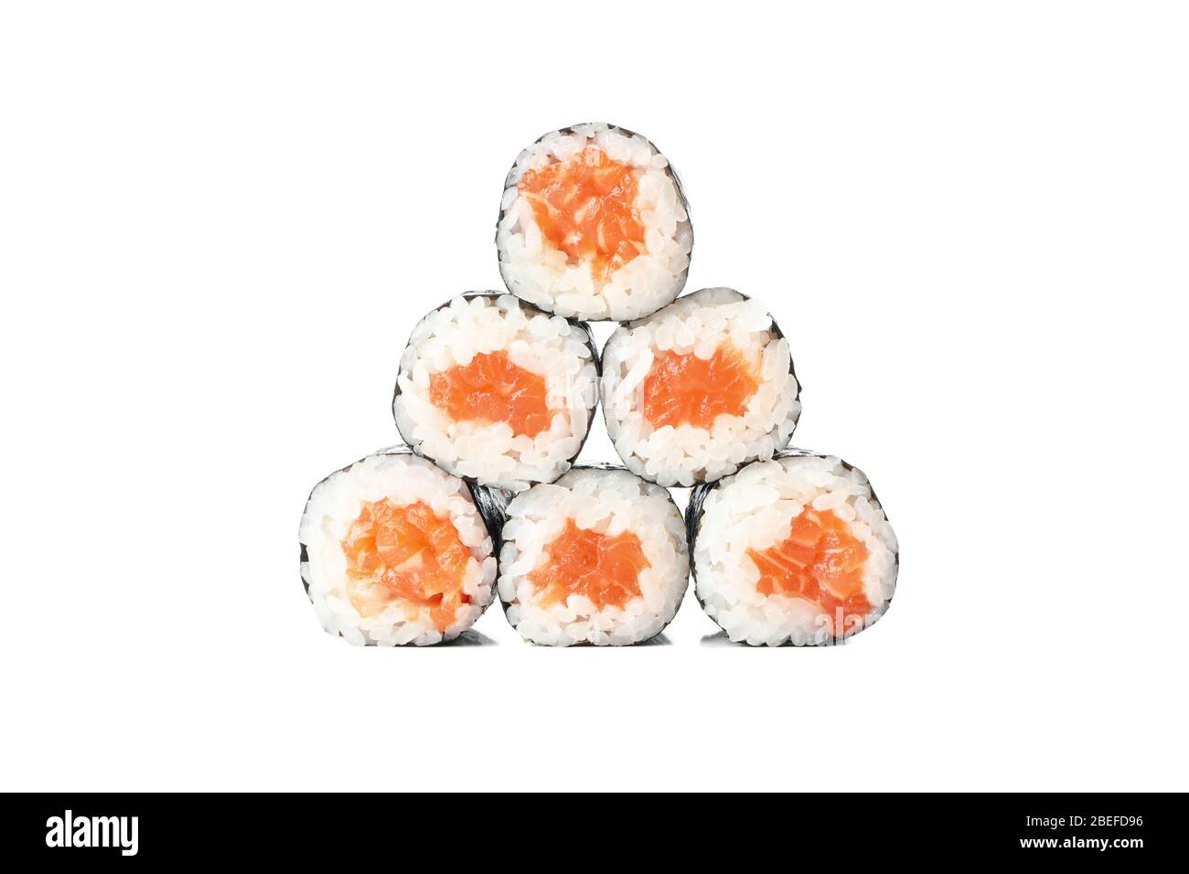 Japanese food. Delicious sushi rolls isolated on white background Stock ...