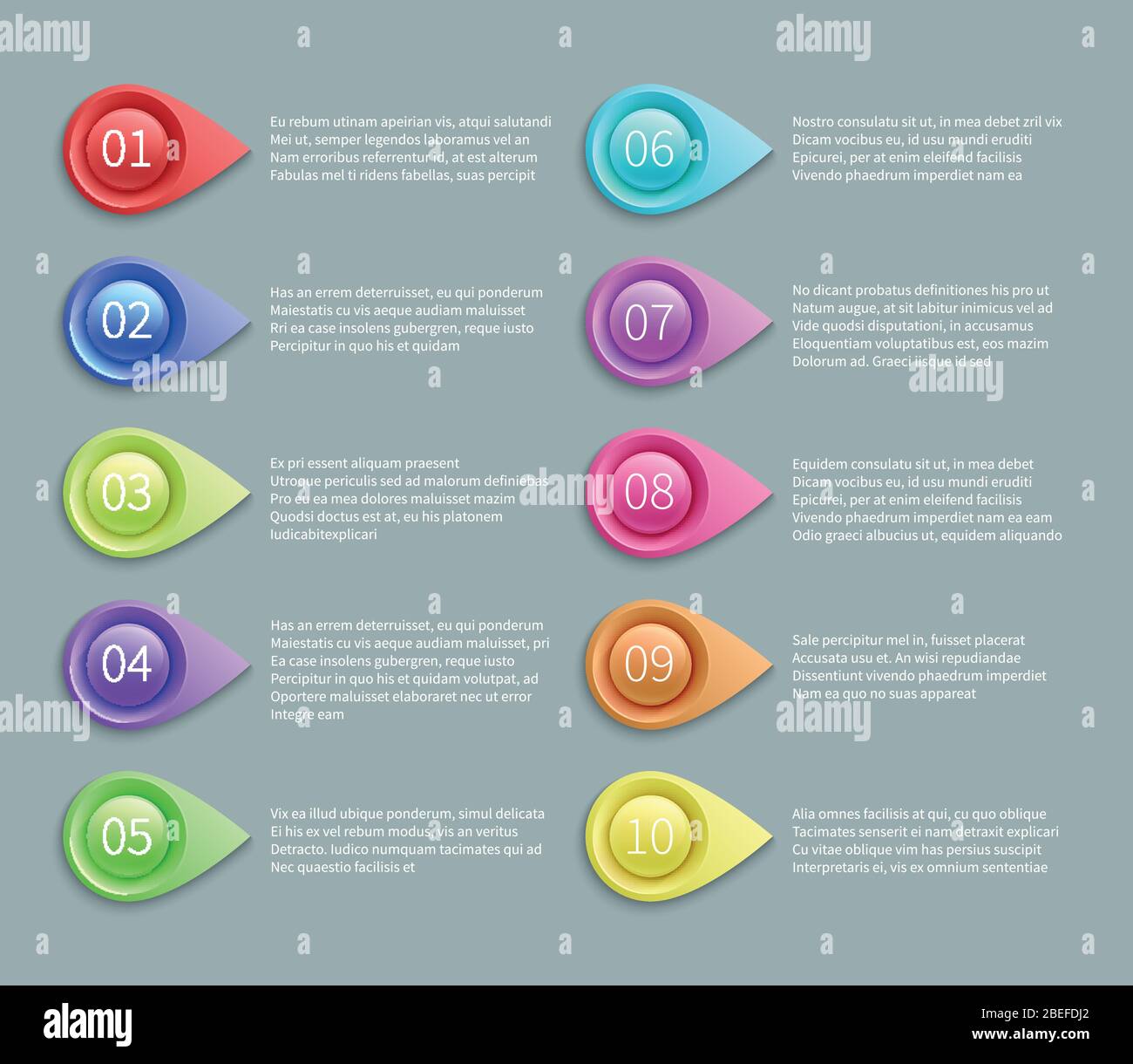 Numbered text vector layout with 3d pointing bullets. Number pointer plan infographic ...