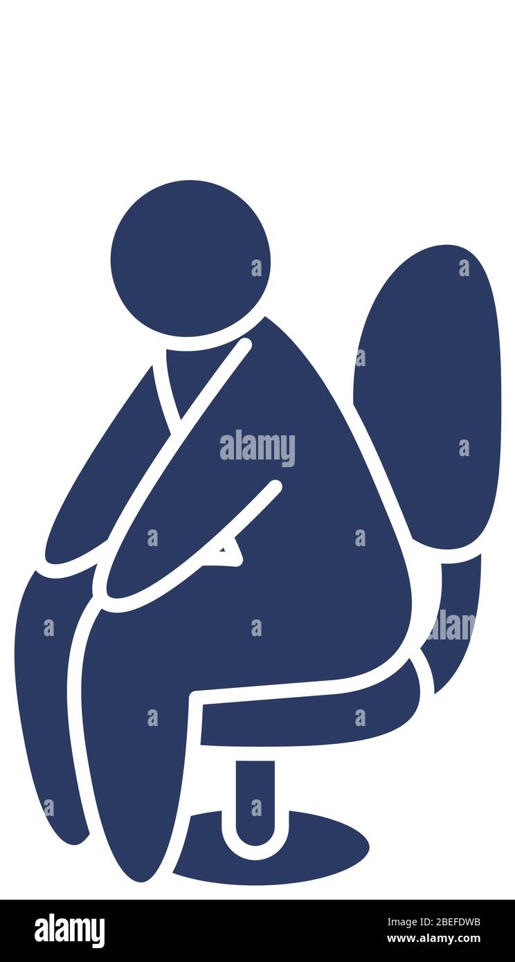 pictogram man sitting in a chair over white background, line style ...