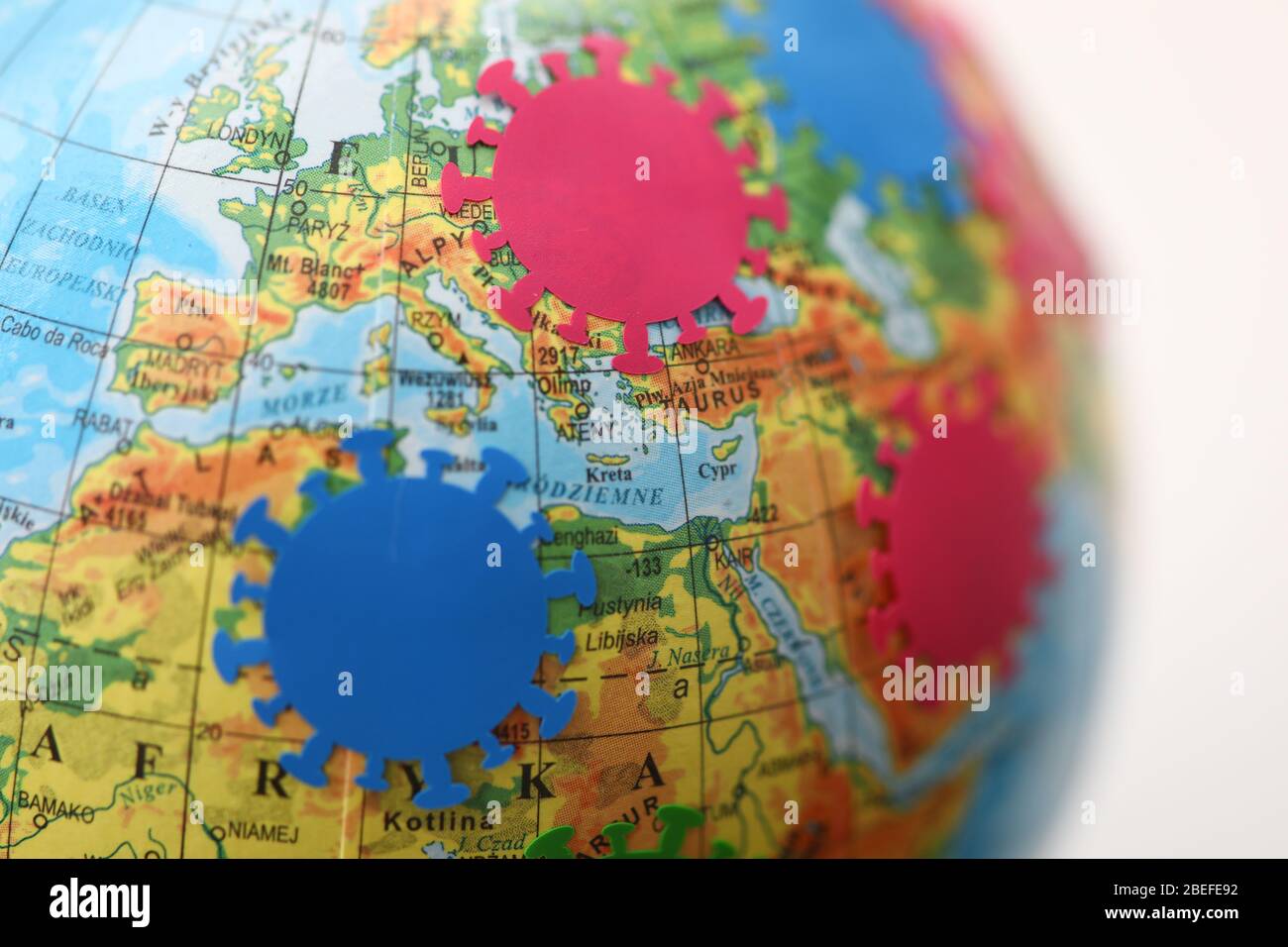 Colourful round map with stickers Stock Photo - Alamy