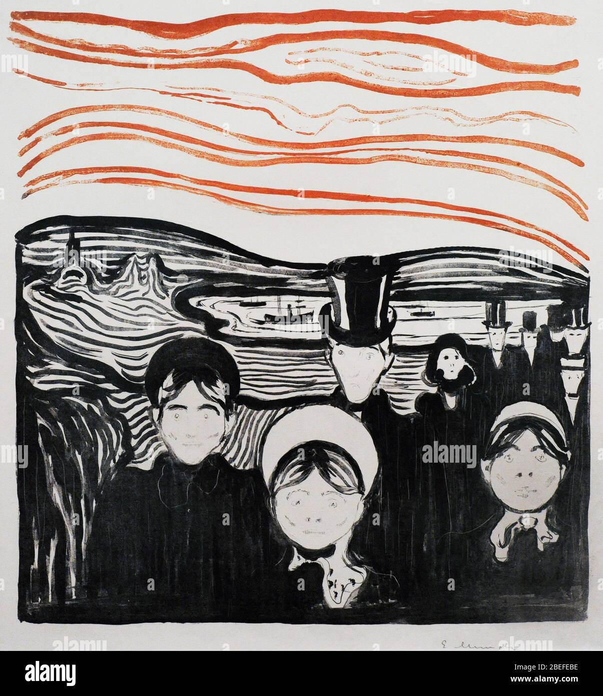 Edvard Munch (1863-1944). Norwegian painter. Anxiety, 1896. Lithograph ...