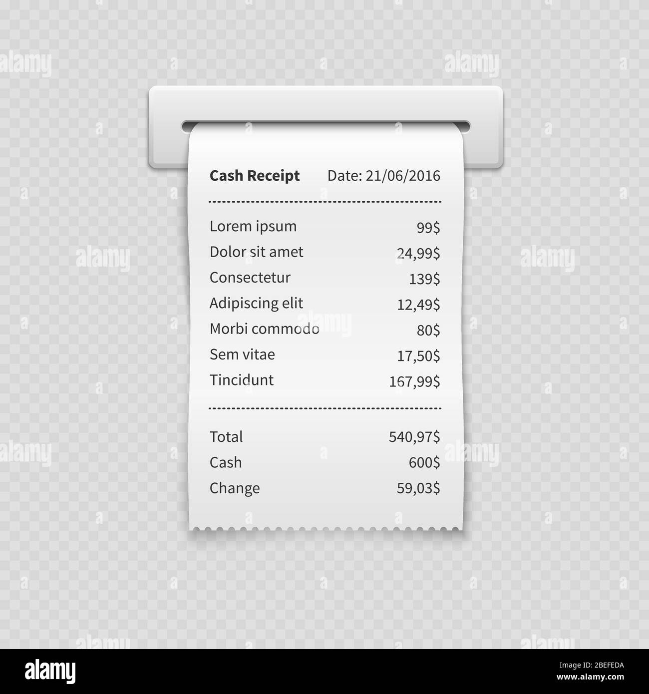 Blank receipt hi-res stock photography and images - Alamy