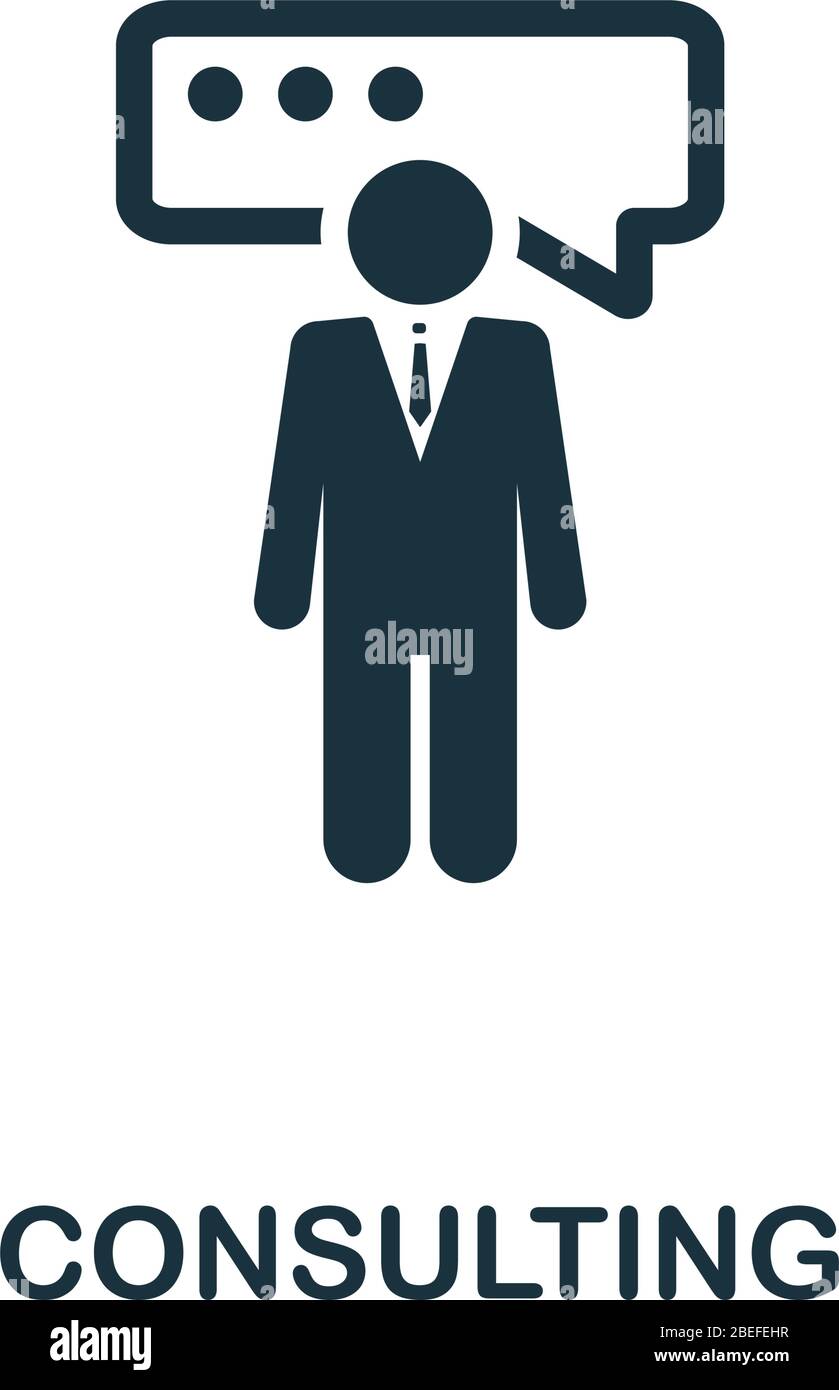 Consulting icon. Simple creative element. Filled Consulting icon for ...