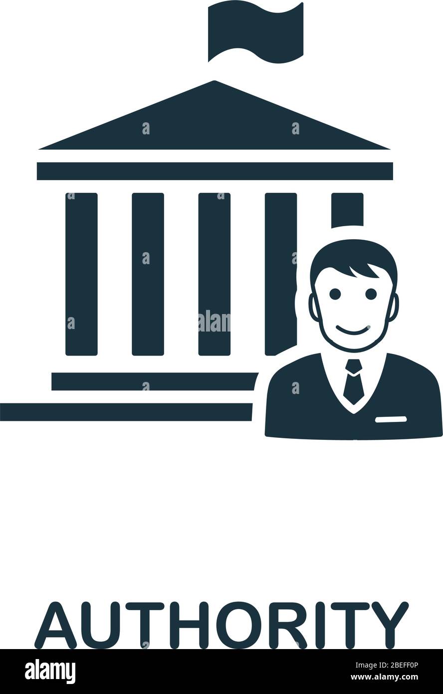 Authority icon. Simple element from regulation collection. Filled ...