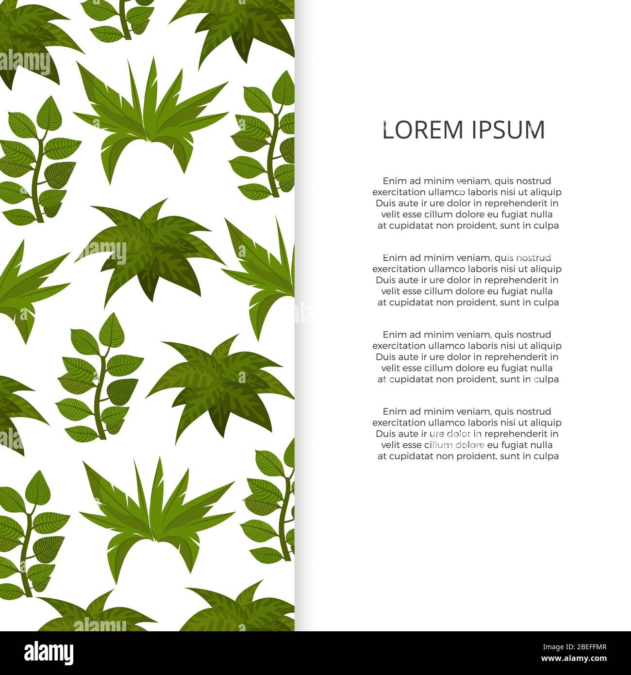 Flat green plants banner poster design with text. Vector illustration ...